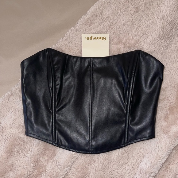Showpo. | Tops | Showpo Leather Corset Top | Poshmark